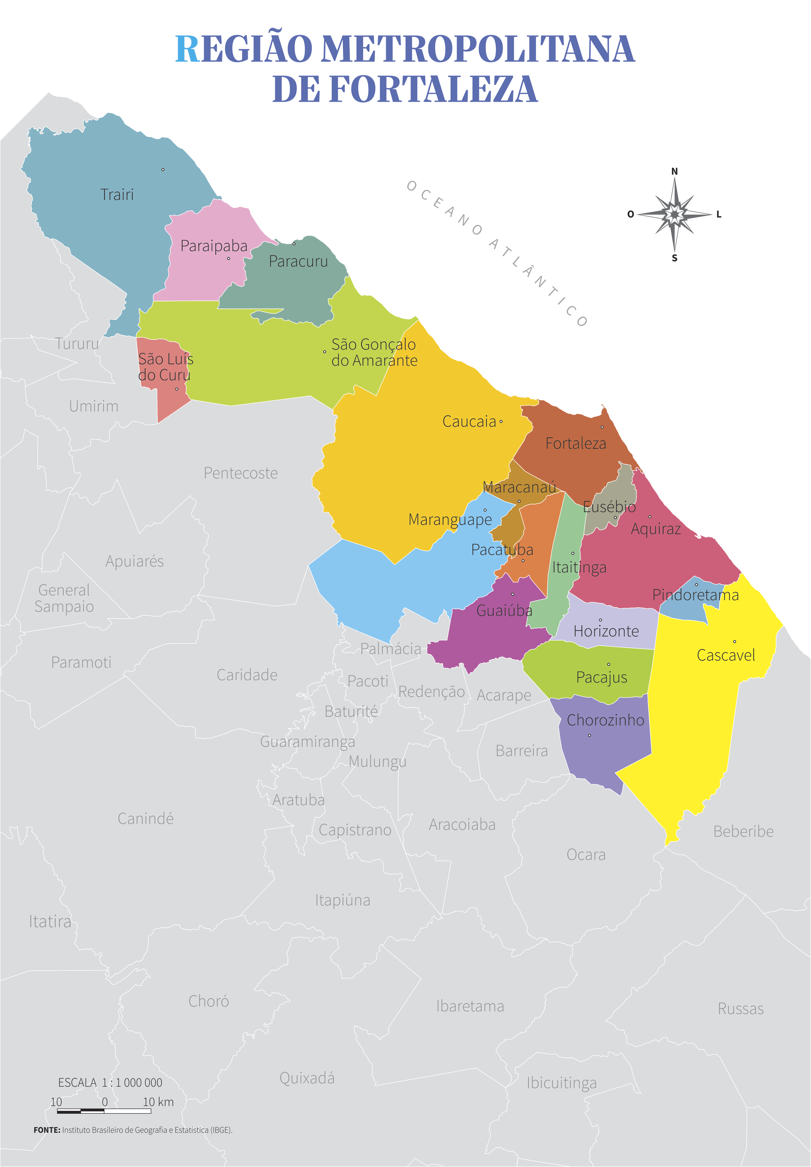 Mapa Da Região Metropolitana De Fortaleza - LIBRAIN