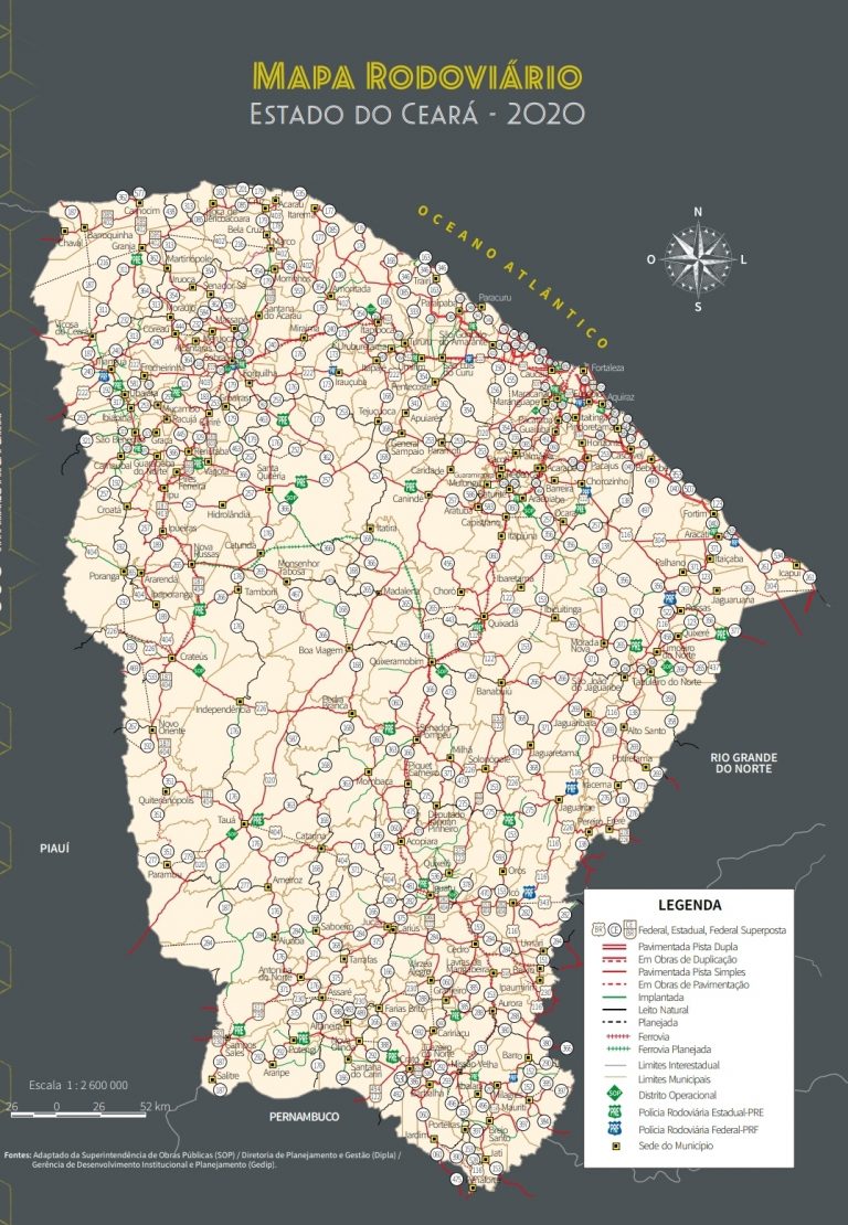 MAPA RODOVIÁRIO ESTADO DO CEARÁ 2020 - Anuário do Ceará