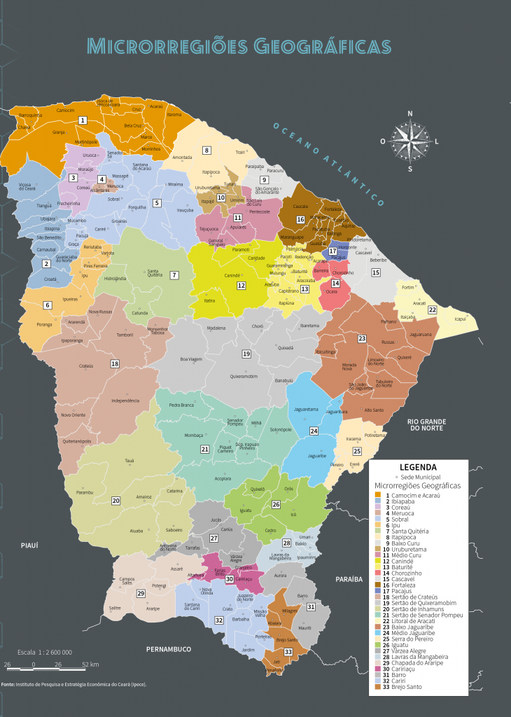 microrregiões geográficas mapa - Anuário do Ceará